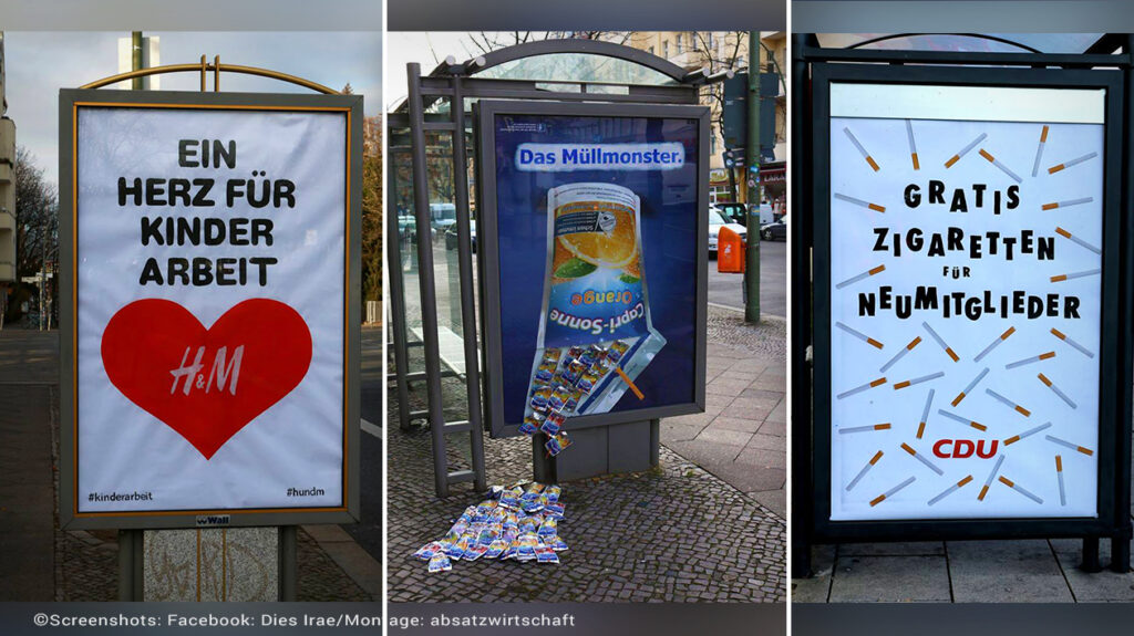 Adbusting-Gruppe „Dies Irae“ kapert Werbeplakate: Was die Verfremdung ...